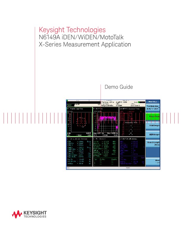 N6149A iDEN/WiDEN/MotoTalk X-Series Measurement Application PDF Asset Page | Keysight